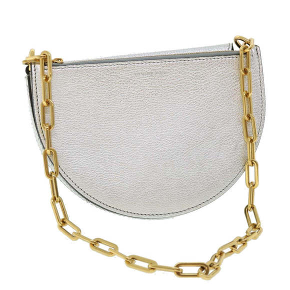 Burberry | Bags | Burberry Olympia Chain Shoulder Bag Leather Silver ...